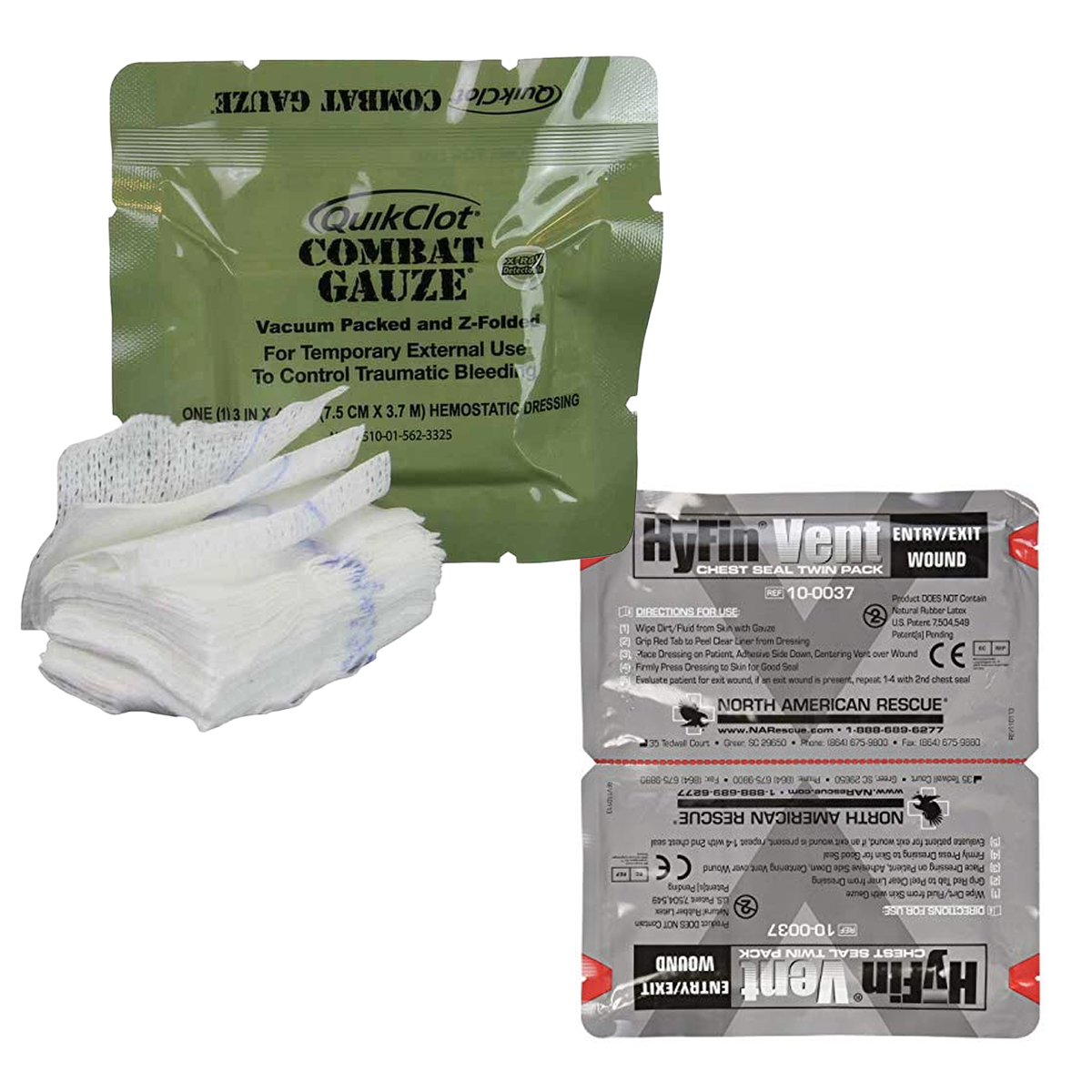 Buy QuickClot Combat Gauze + HyFin Vent Chest Seal (Twin Pack) Kit ...